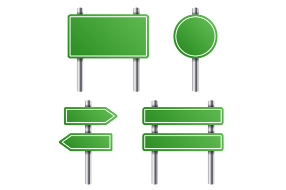 Road Sign Set, an Object Graphic by in8finity | Creative Market