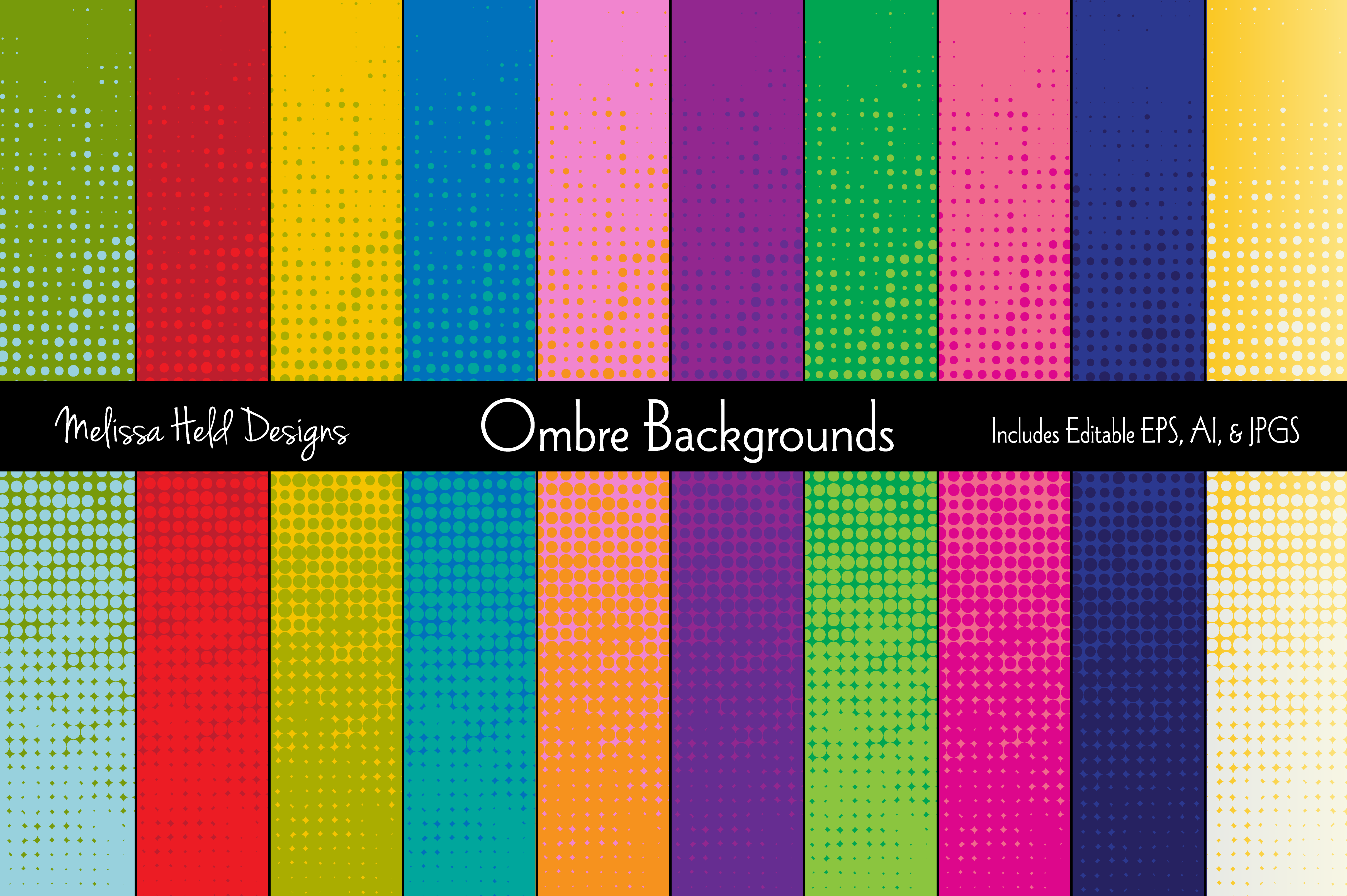 Ombre Backgrounds, a Pattern Graphic by Melissa Held Designs