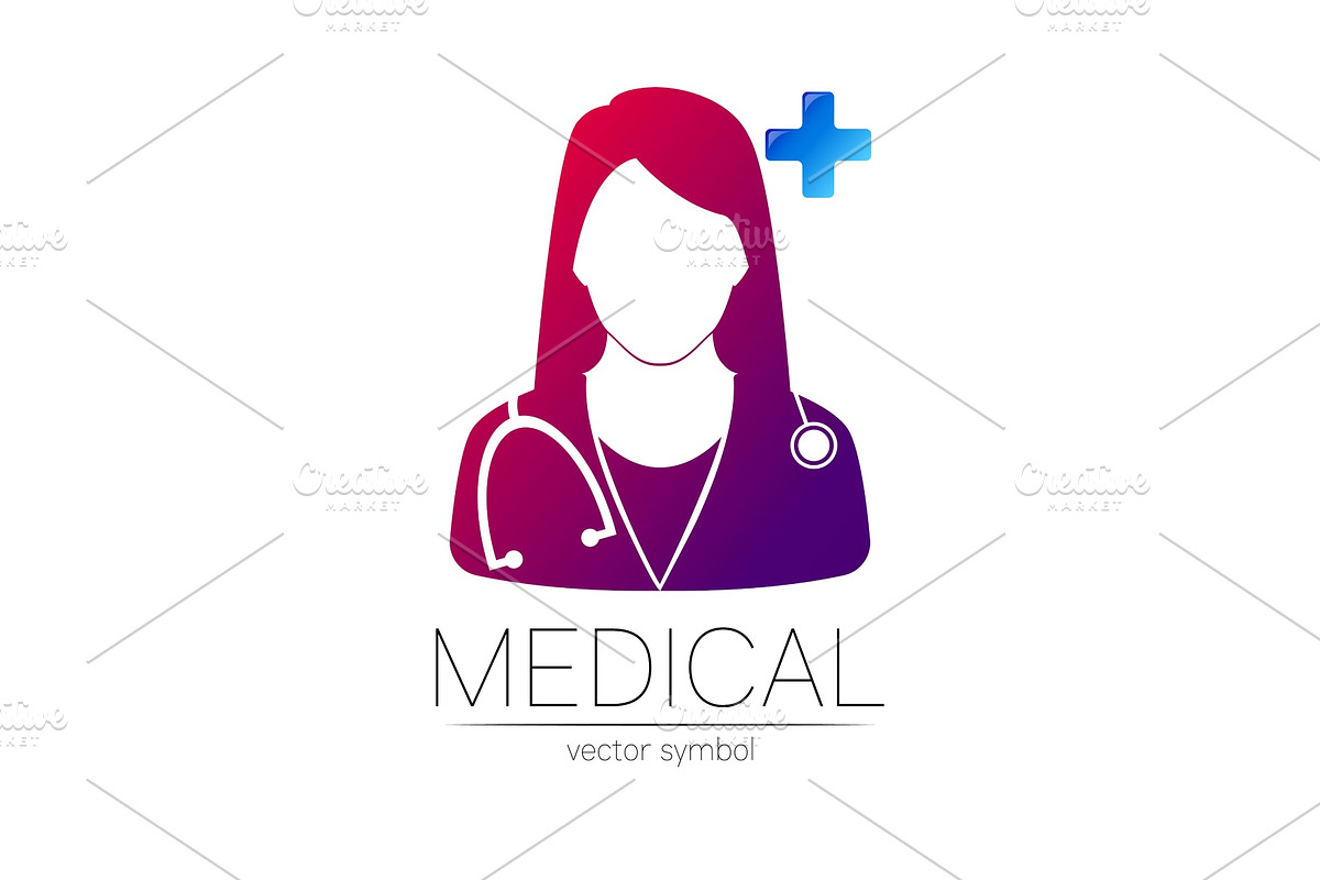 Female doctor and cross vector, an Object Graphic by Wittmann ...
