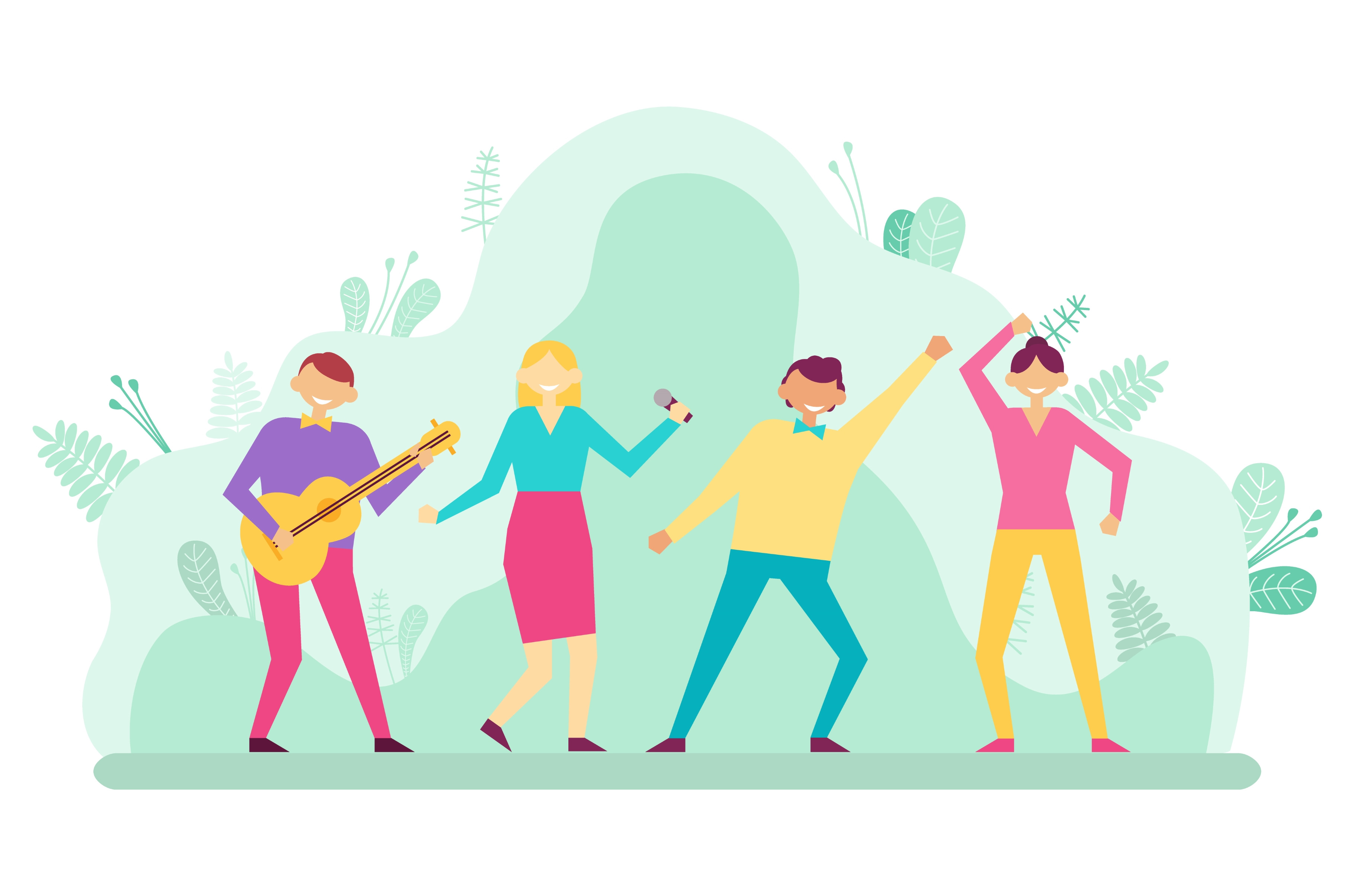 People Having Fun, Dancing and, a Person Illustration by robuart