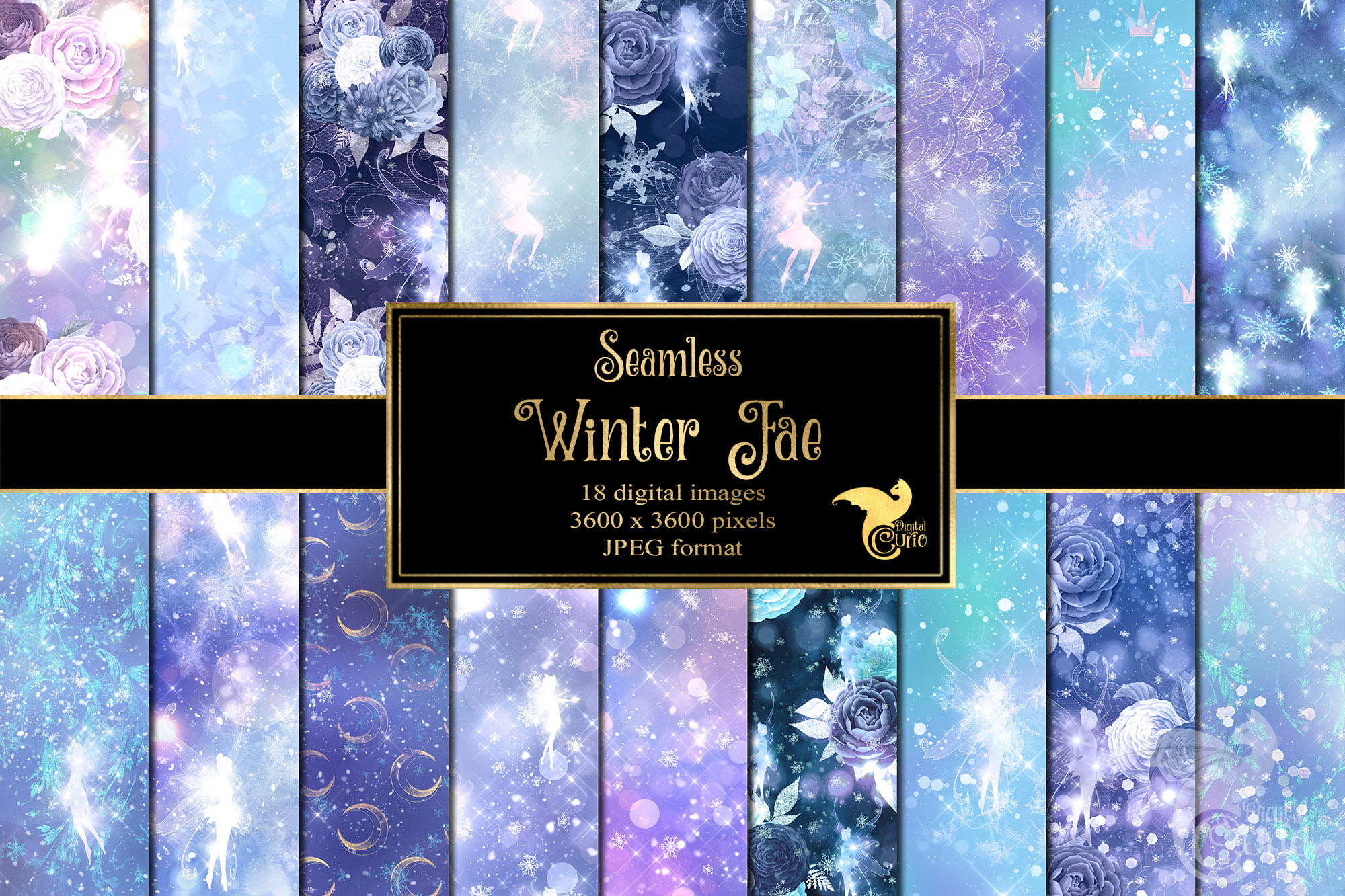 Winter Fae Digital Paper, a Texture Graphic by Digital Curio