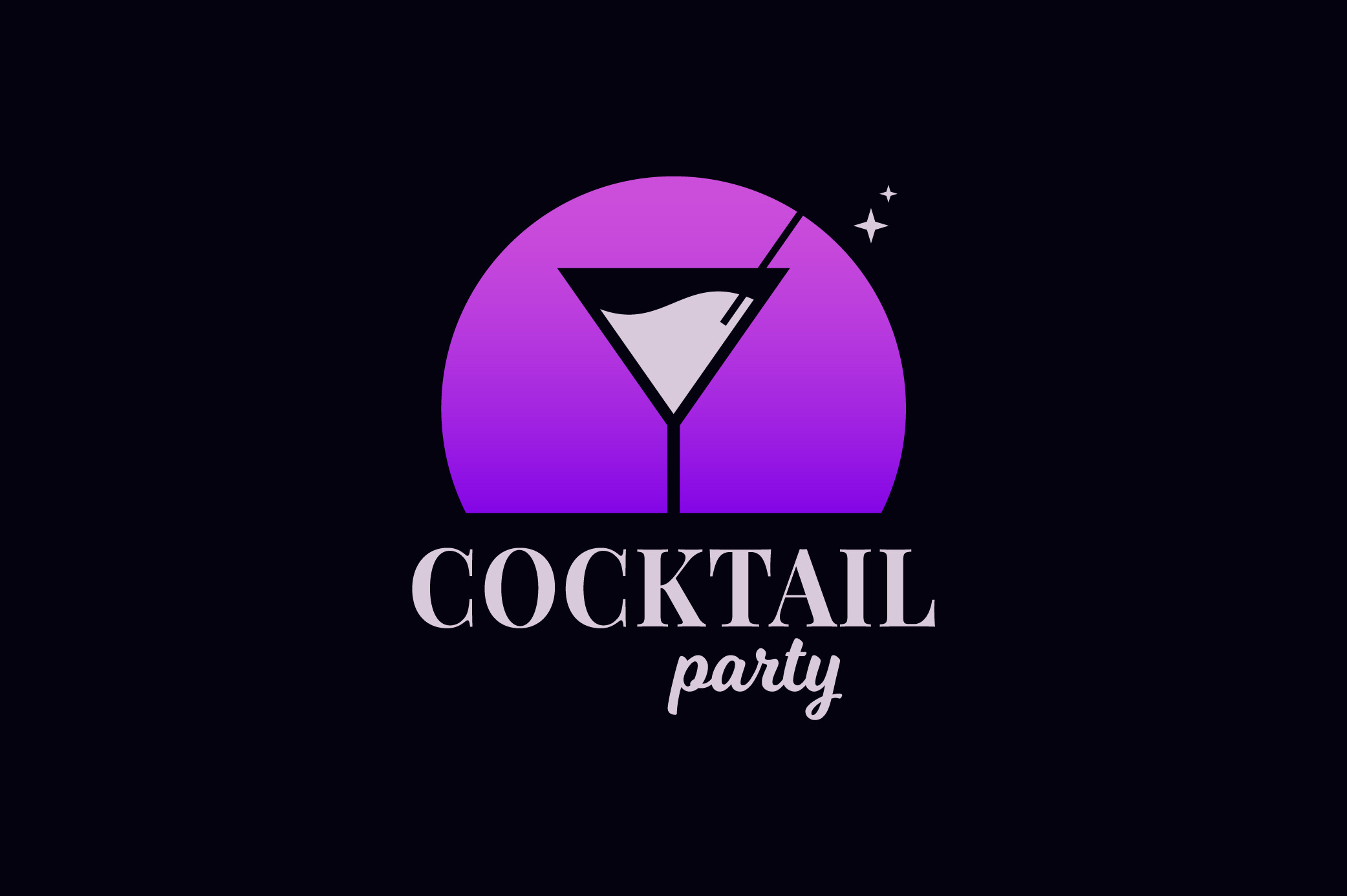 Cocktail party logo. Martini glass., a Food Illustration by PushLogo ...