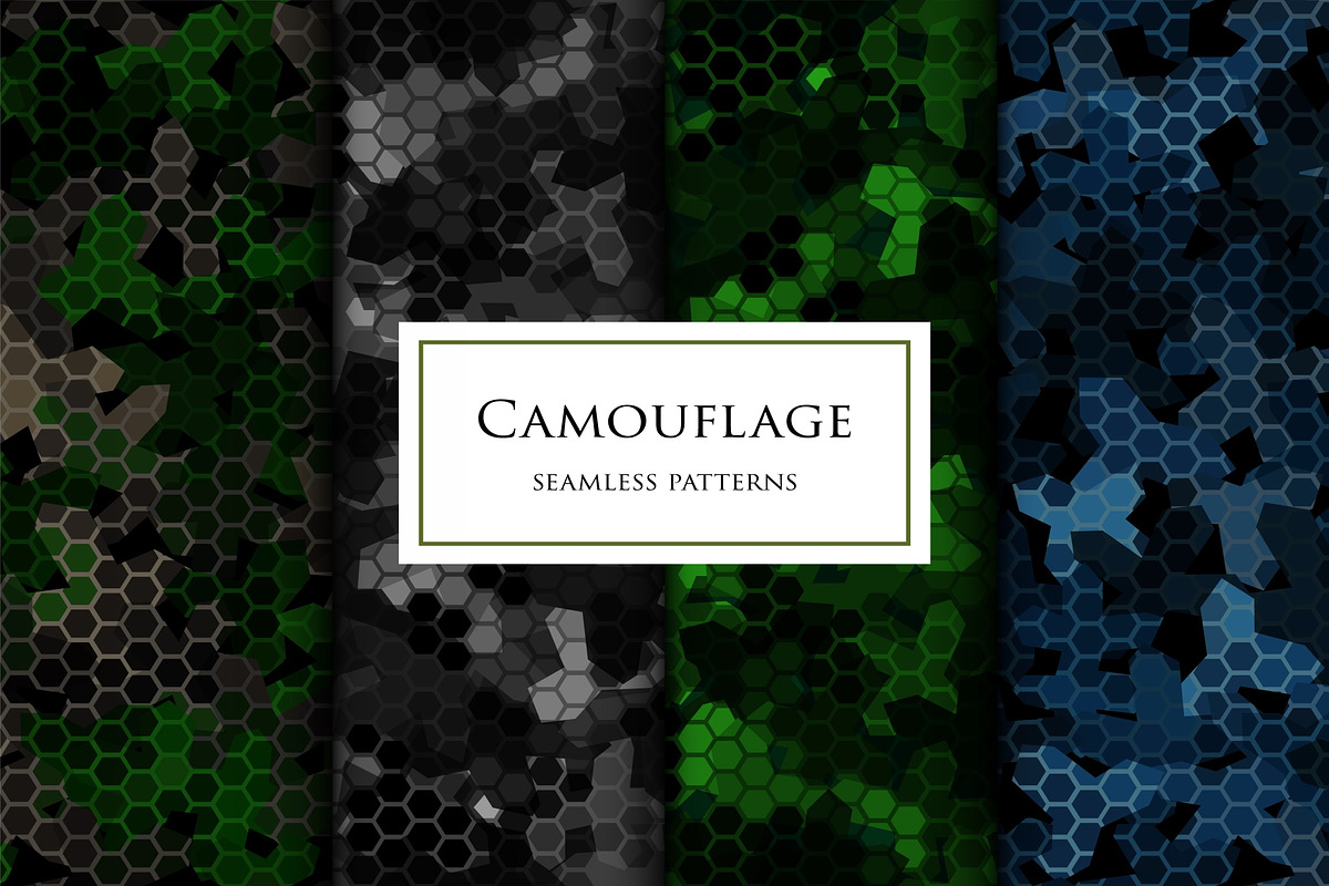 Hexagonal snakeskin futuristic camo, a Pattern Graphic by ArchonDigitalShop