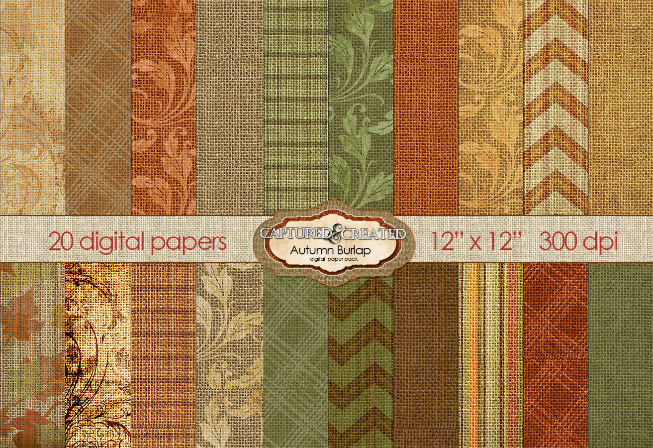 Autumn Burlap 20: Digital Paper, a Pattern Graphic by Captured and Created