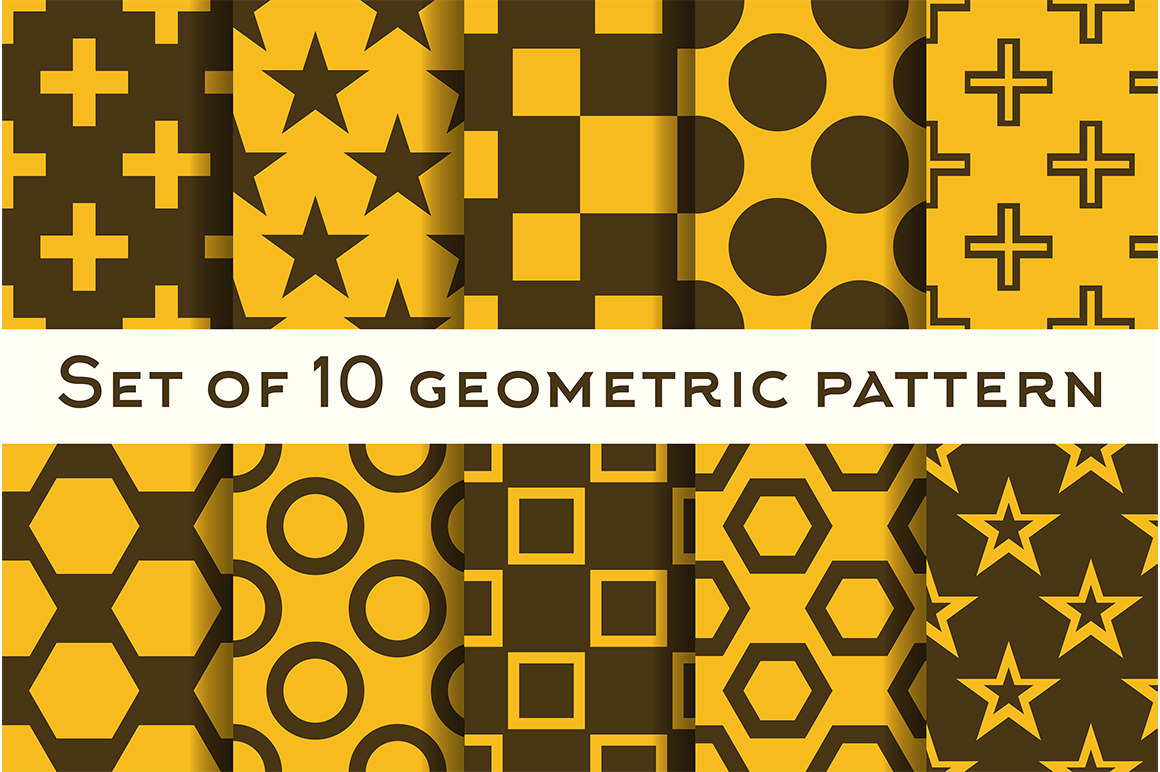 Set of 10 geometric patterns | Illustrations ~ Creative Market