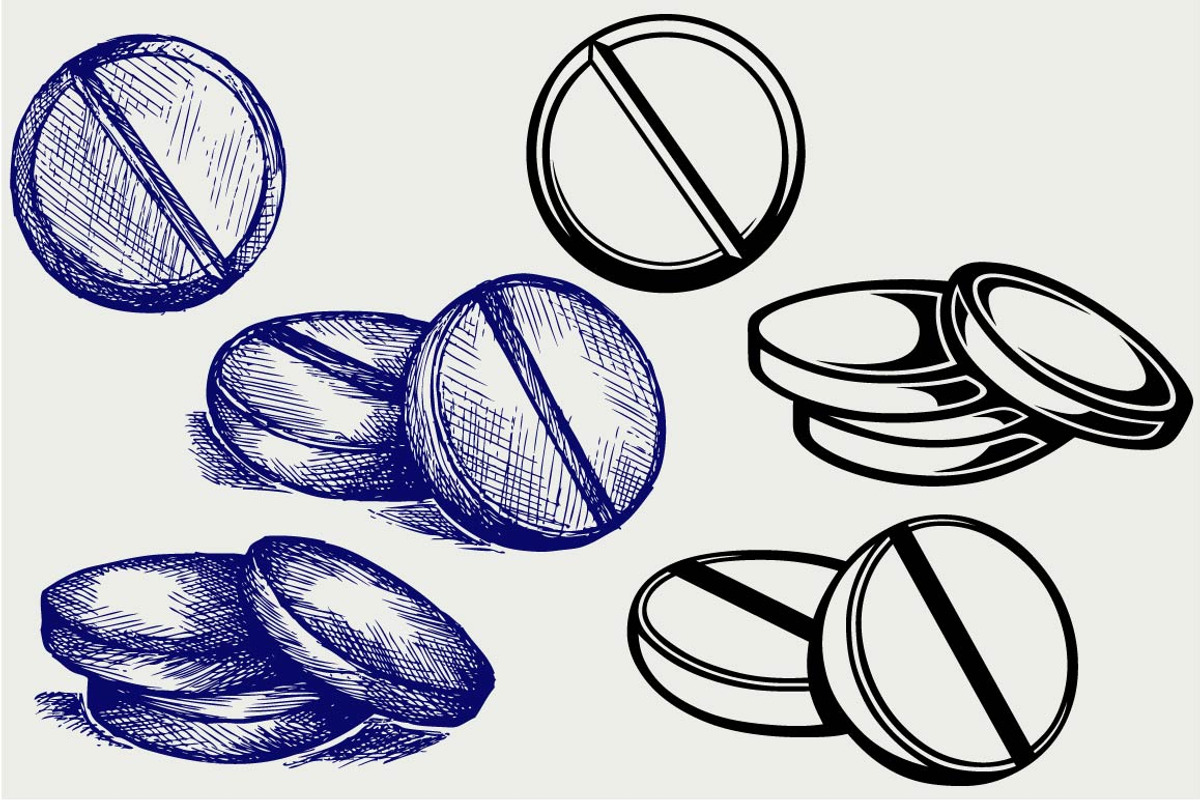 White pills SVG, an Outline Icon by LineworkStock