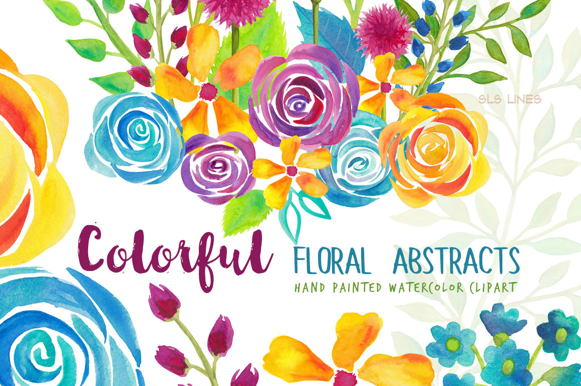 Colorful Flower Abstracts, an Illustration by SLS Lines | Creative Market