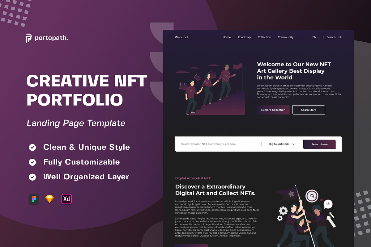Landing Page Mobile App Start-up, a Landing Page Template by Portocraft