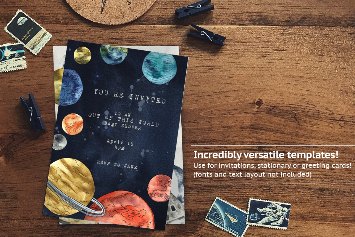 Watercolor Outer Space Toolkit, an Illustration by plaidGecko
