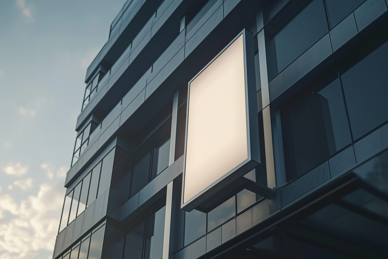 Commercial Building Signboard Mockup, an Architecture Photo by shahsoft