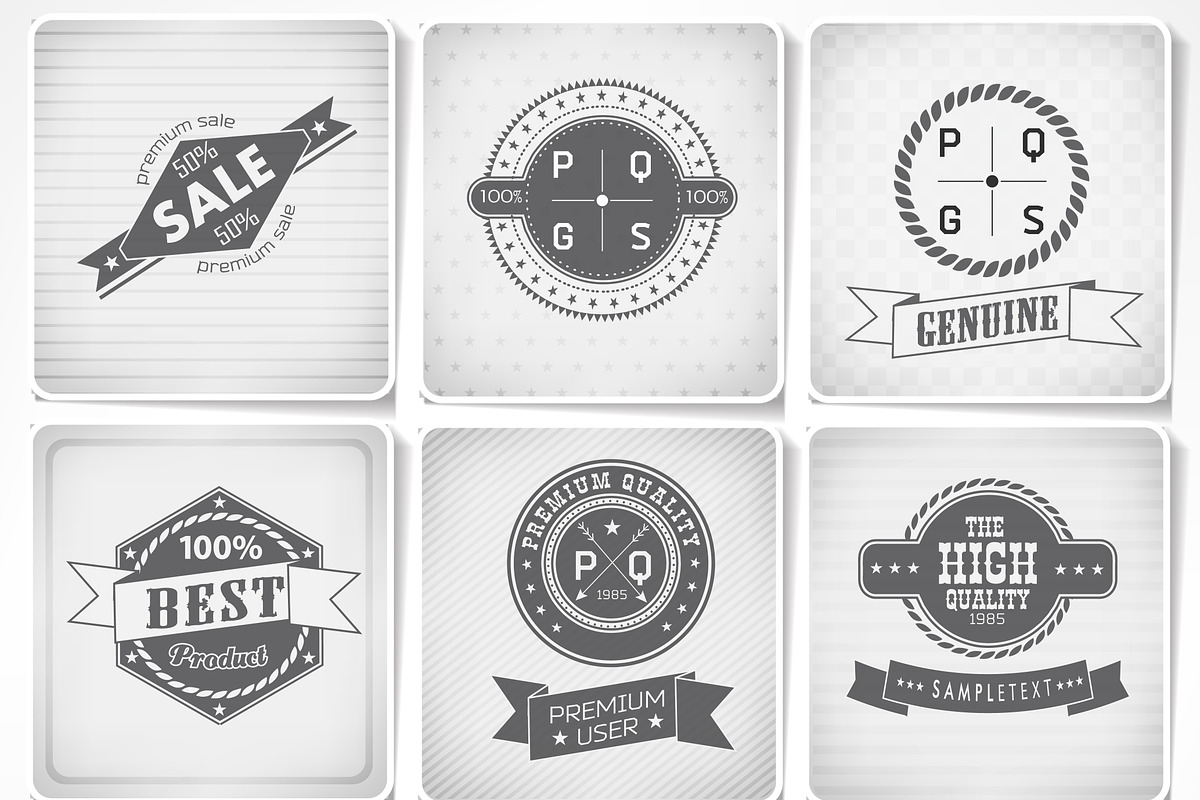 Premium, Guarantee Labels set, an Illustration by Merfin