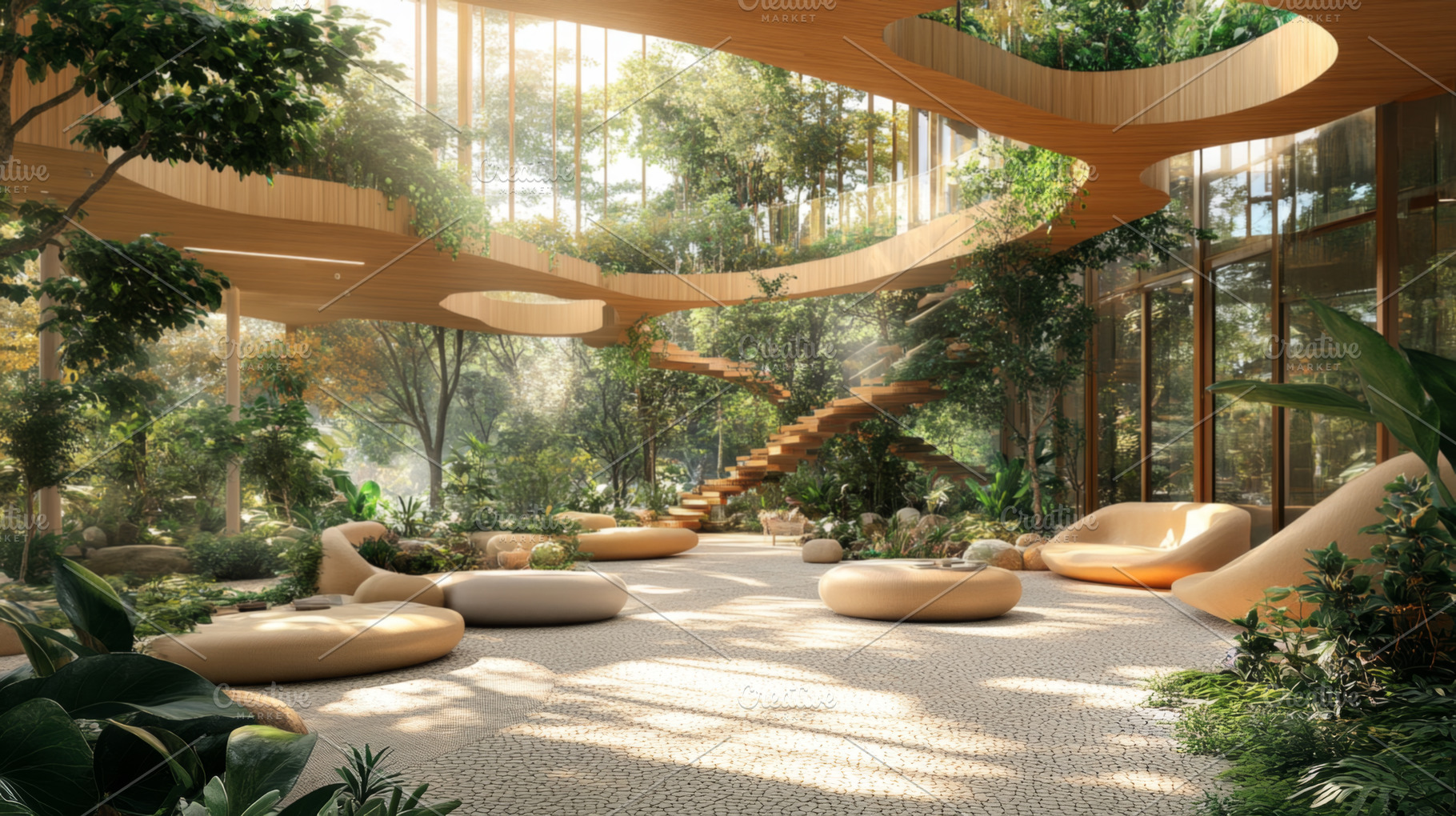 Modern Biophilic Design with Nature-Inspired Circular Spaces, an ...