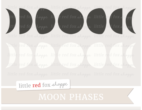 Moon Phase Clipart, an Illustration by Little Red Fox Shoppe