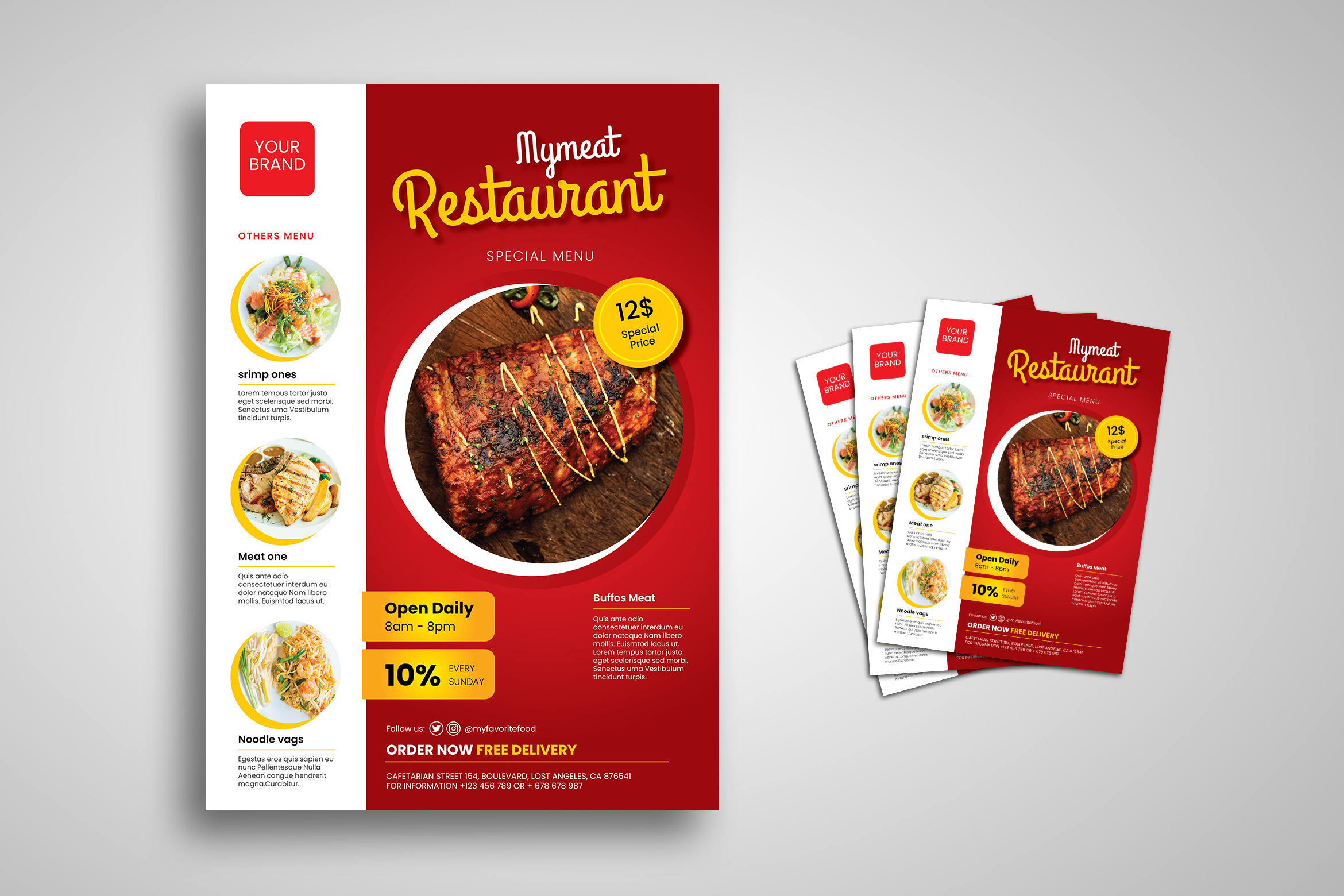 Beef Steak Flyer Promo Template, a Flyer Template by UICreative