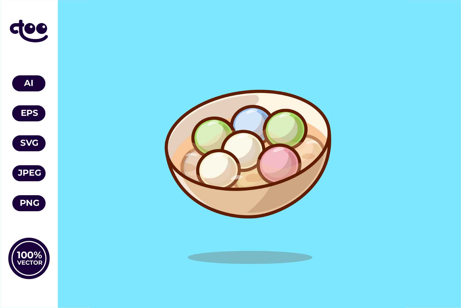 Tang yuan simple cartoon vector