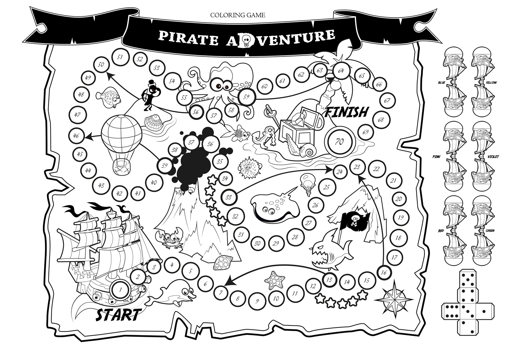 Coloring Game: Pirate Adventure, an Illustration by Two Guinea Pigs for ...