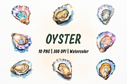 Oyster Watercolor Clipart, a Decorative Illustration by New-School-Wave