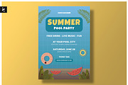 Summer Pool Party Flyer Template, a Flyer Template by Neermana