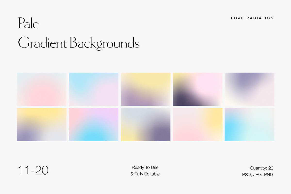 Pale Gradient Backgrounds PSD, an Object Graphic by Love Radiation Studio