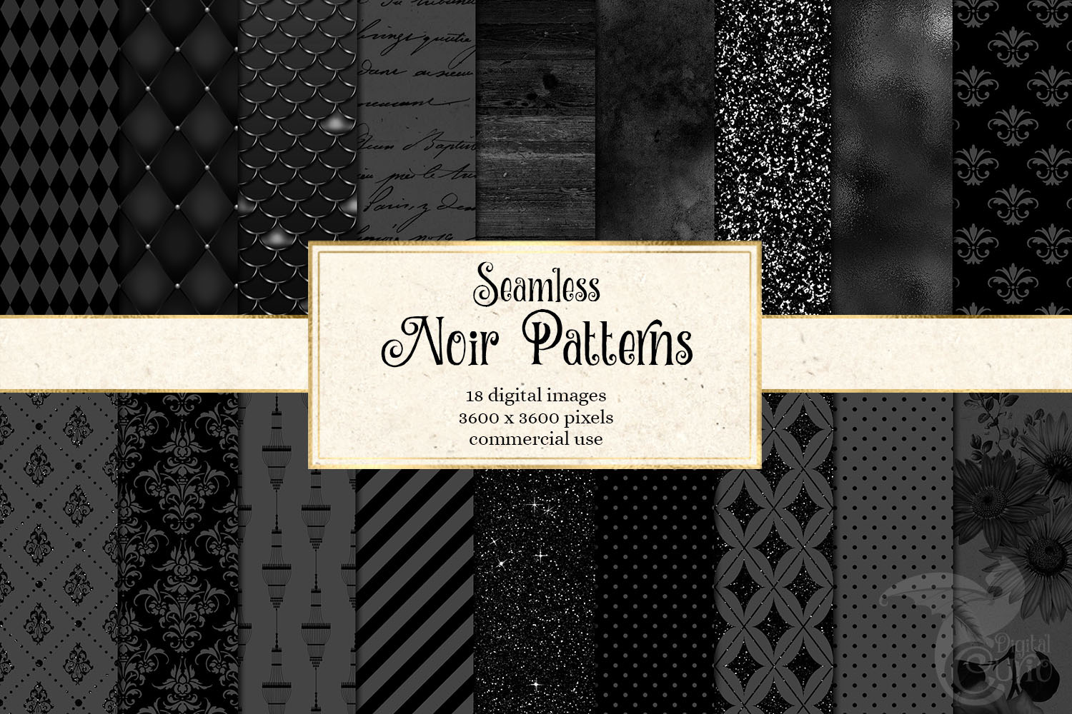 Noir Digital Paper, a Pattern Graphic by Digital Curio