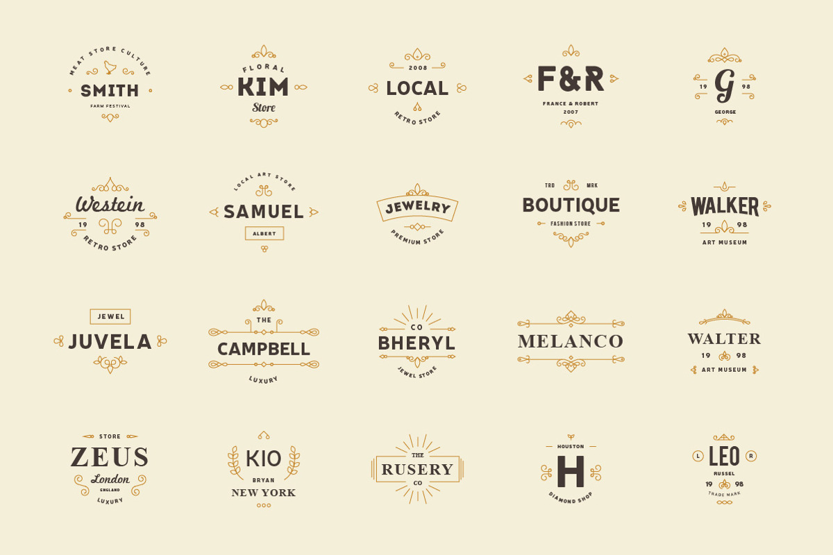 20 Decorative Badges, a Branding & Logo Template by vuuuds