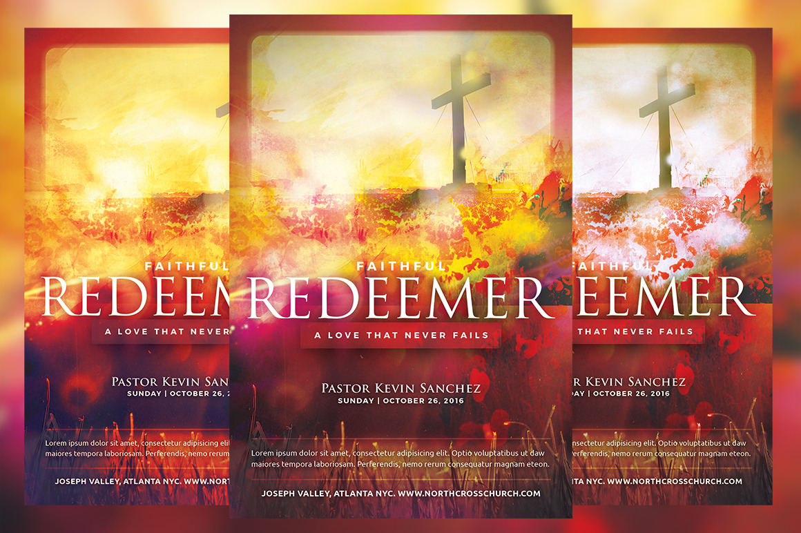 Faithful Redeemer Church Flyer, a Flyer Template by KiraYamato Design ...
