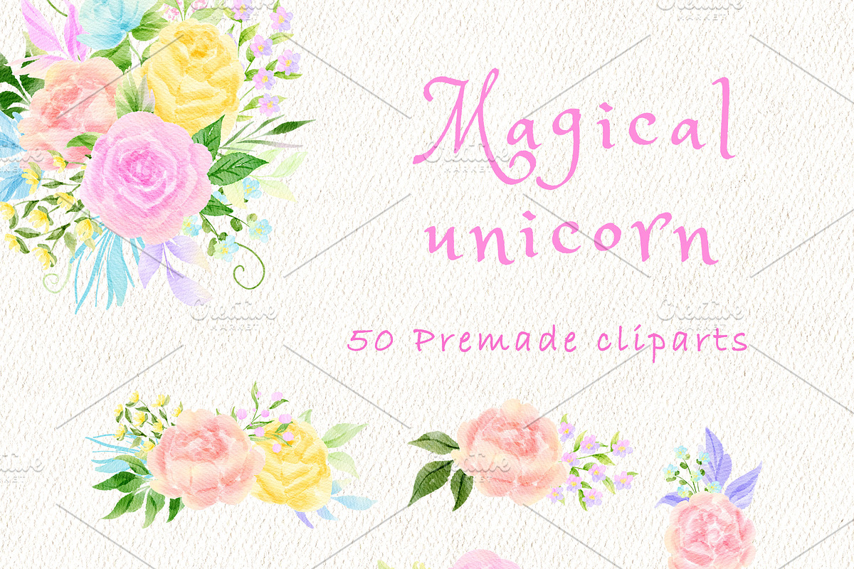 Magical unicorn clipart