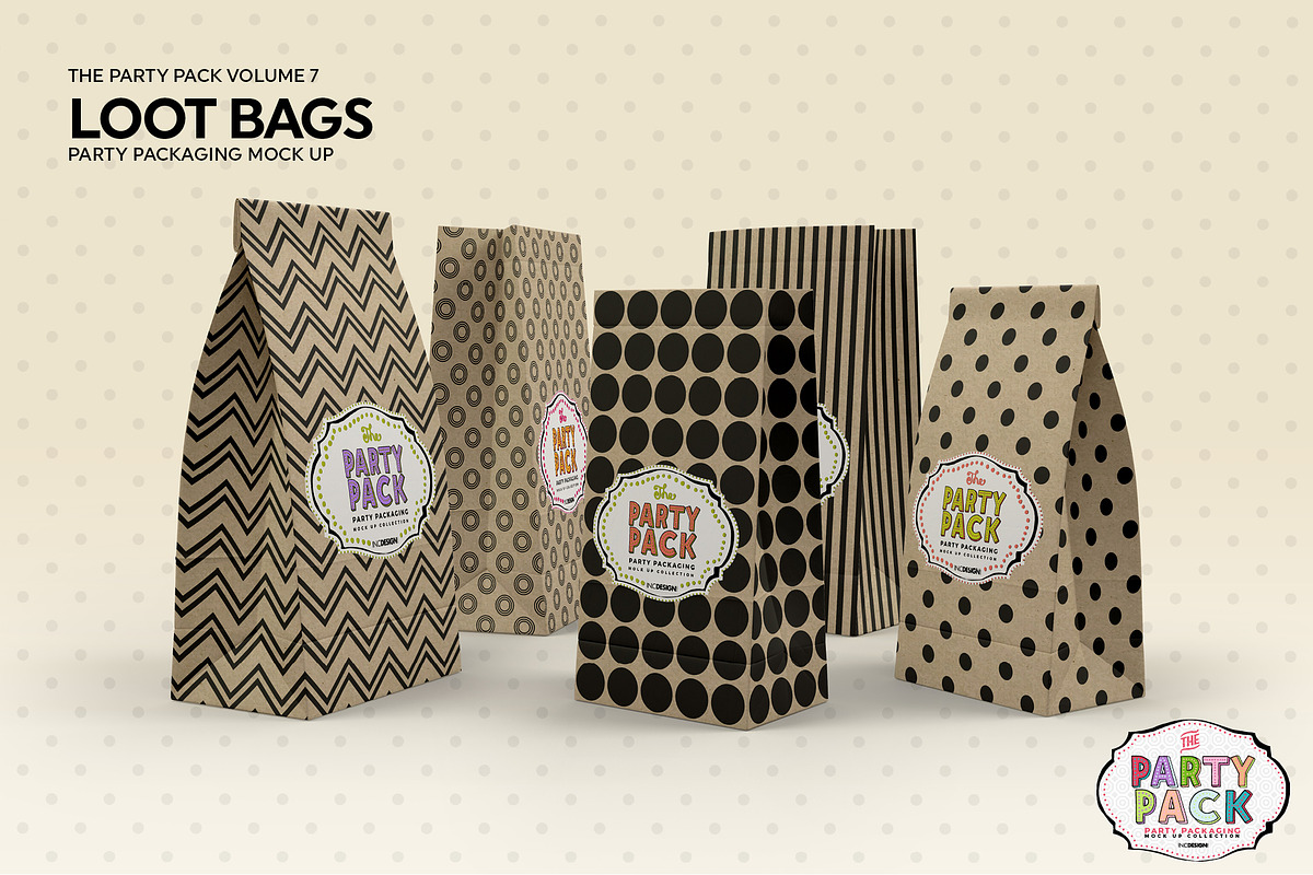 Loot Bags Packaging Mockup, a Packaging Mockup by INCDesign