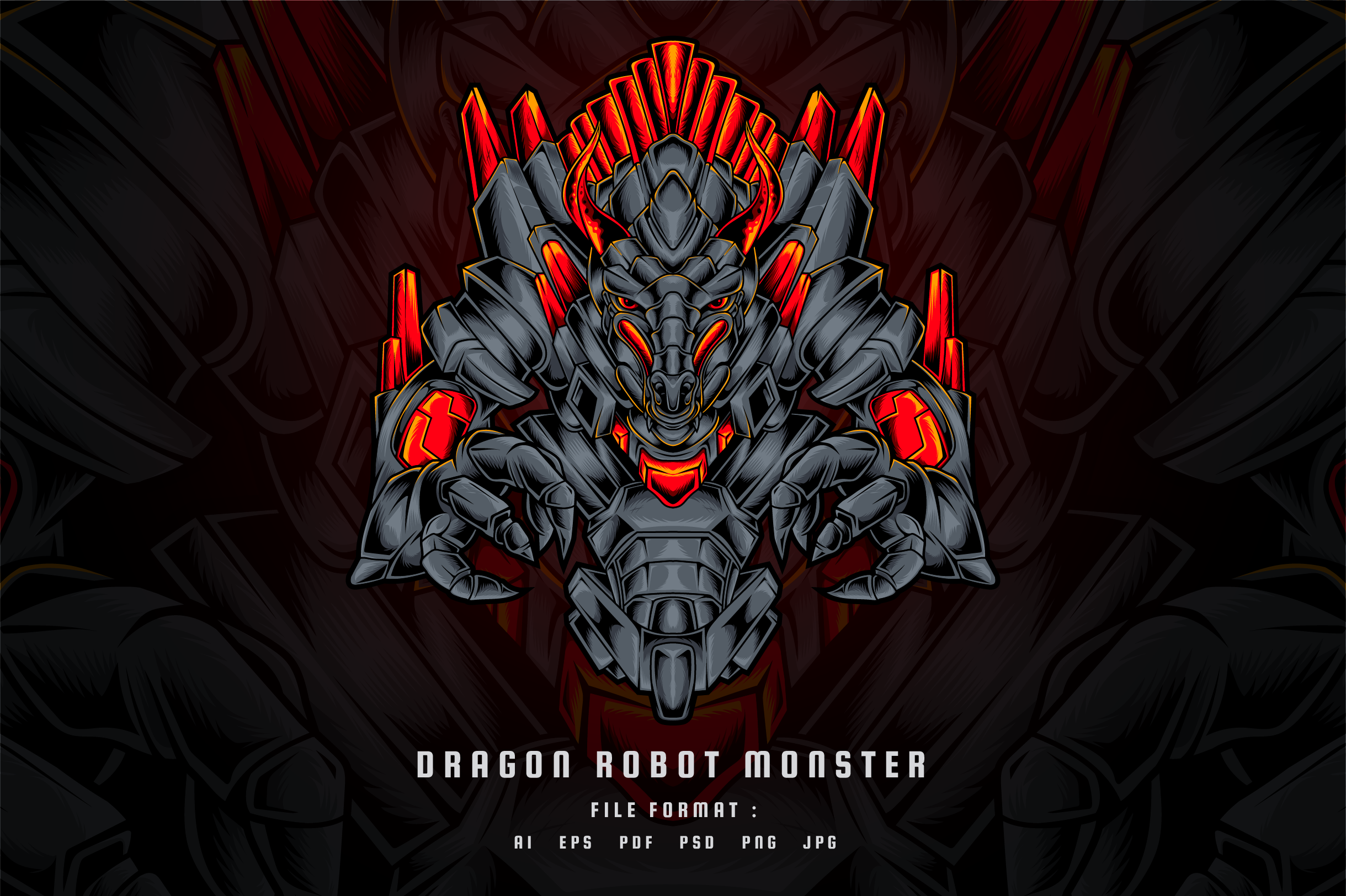 Dragon Mecha Vector Illustration, an Animal Illustration by erix_ultrasonic