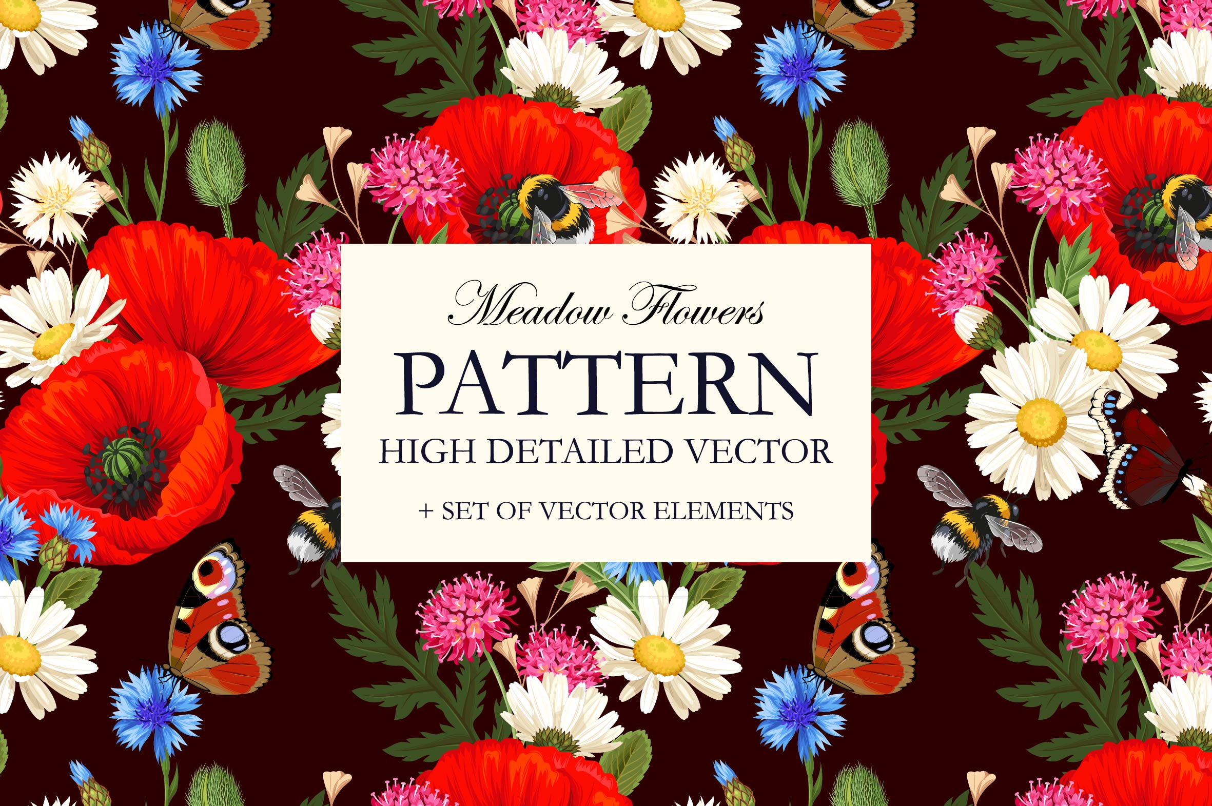 Meadow Flowers Pattern, a Pattern Graphic by GreyLilac