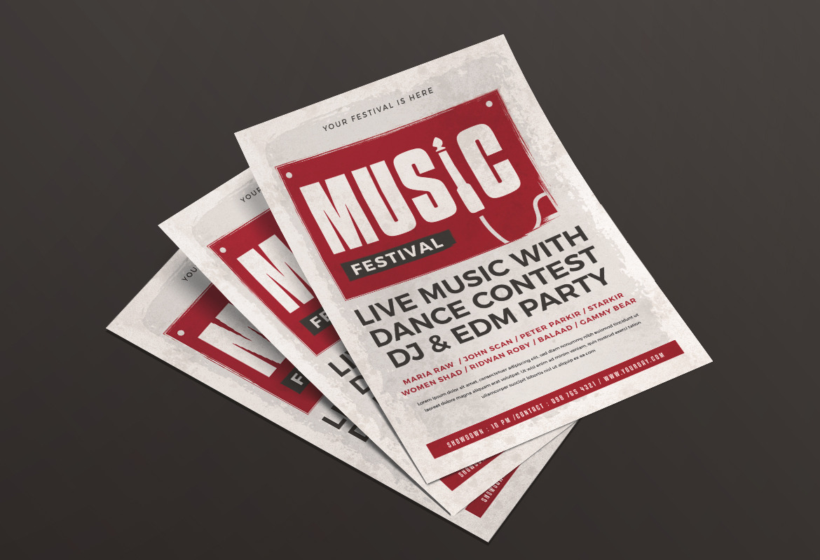 Rock Music Flyer, a Flyer Template by Tokosatsu