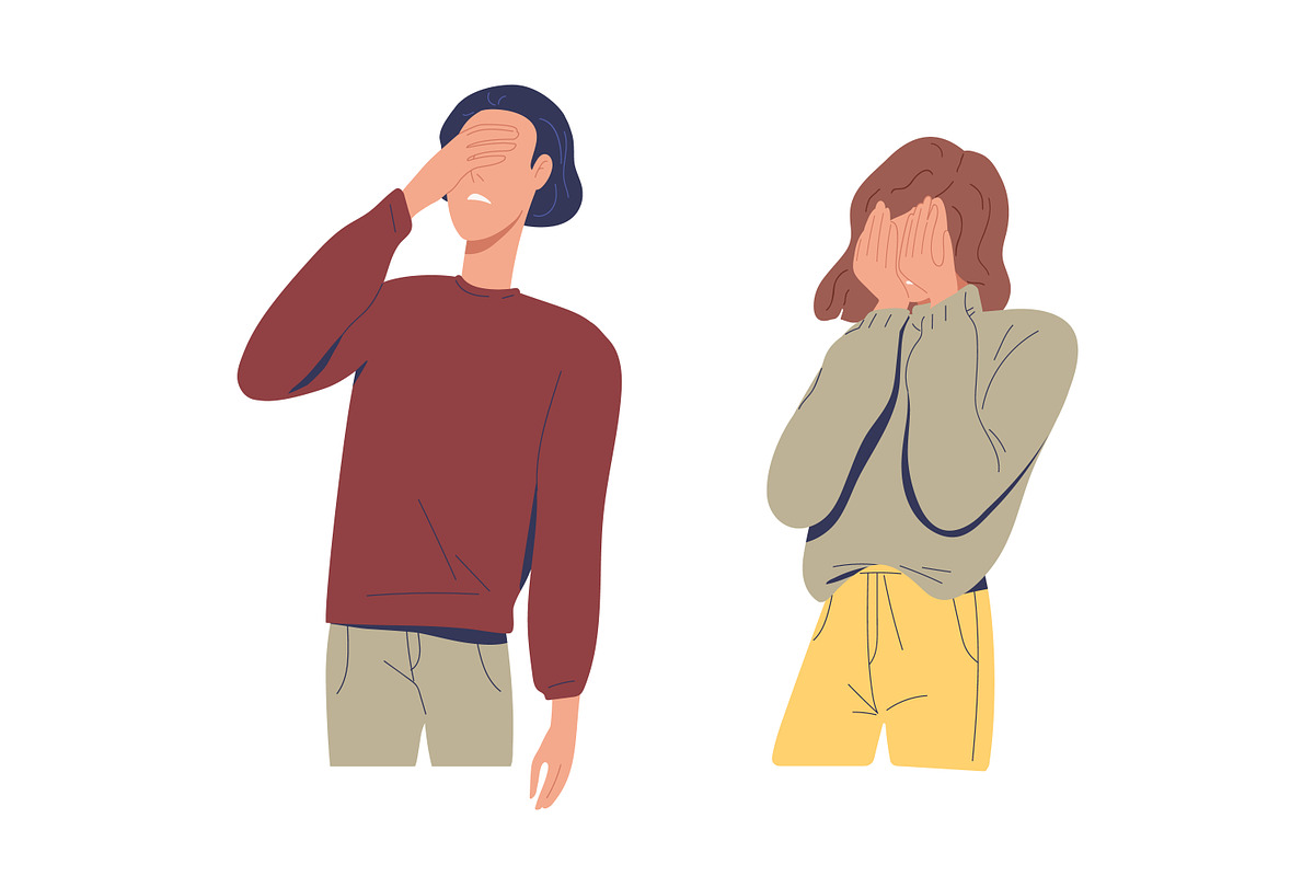 People feeling regret, embarrassment, a Person Illustration by Good Studio
