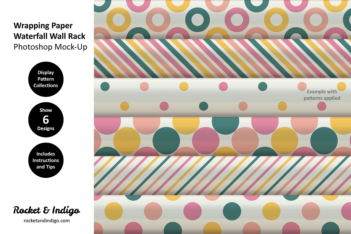 Wrapping Paper Photoshop Mock-Up, a Print Template by Rocket & Indigo