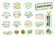 Organic Food Signs Set | Food Illustrations ~ Creative Market