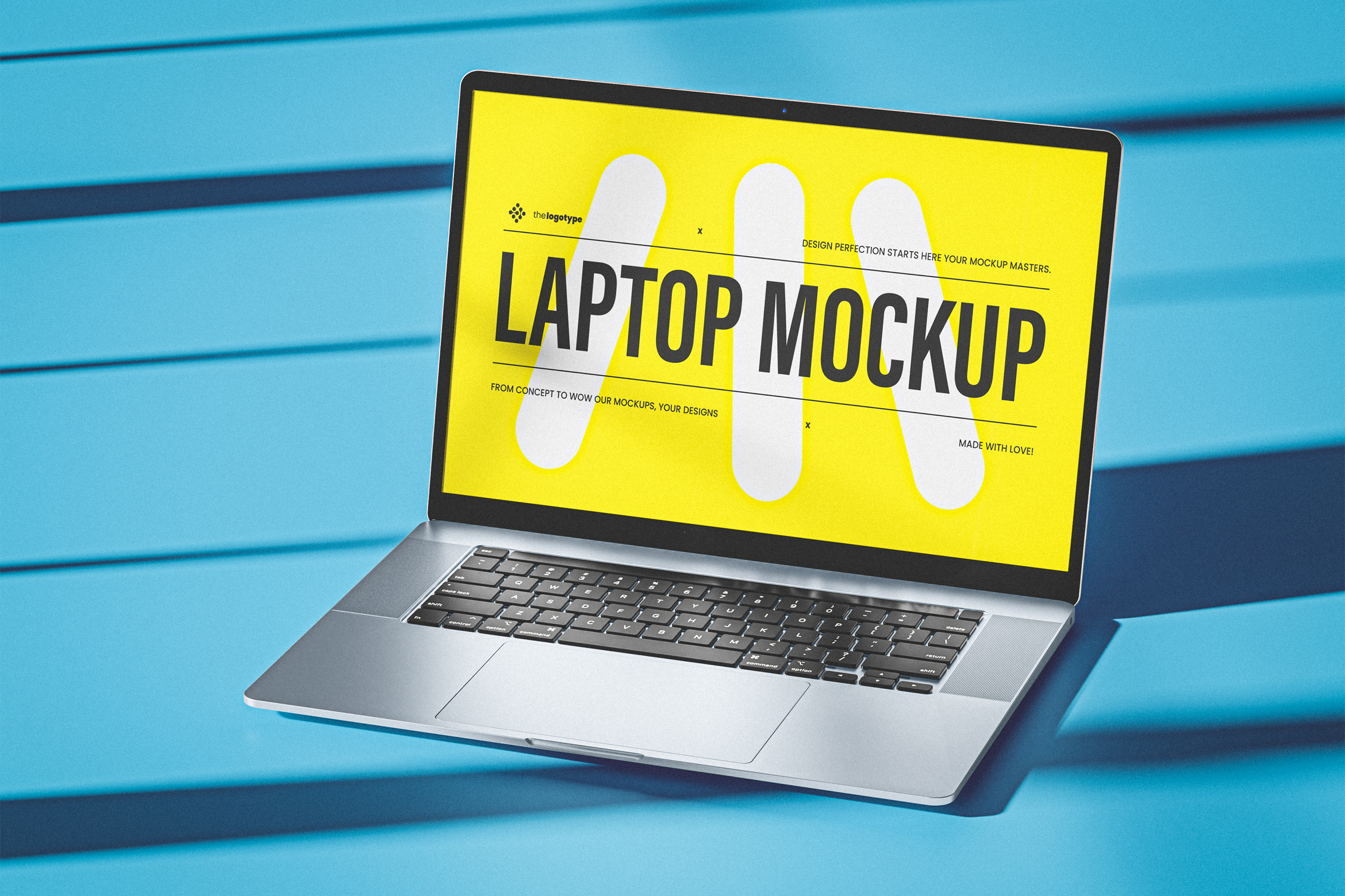 Silver Laptop Mockup, a Device Mockup by Designer Dude