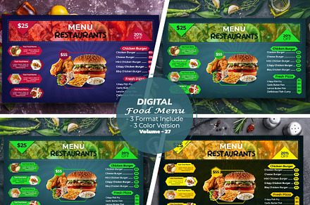 Digital Food Menu Design Template, a Stationery Template by MRI STUDIO