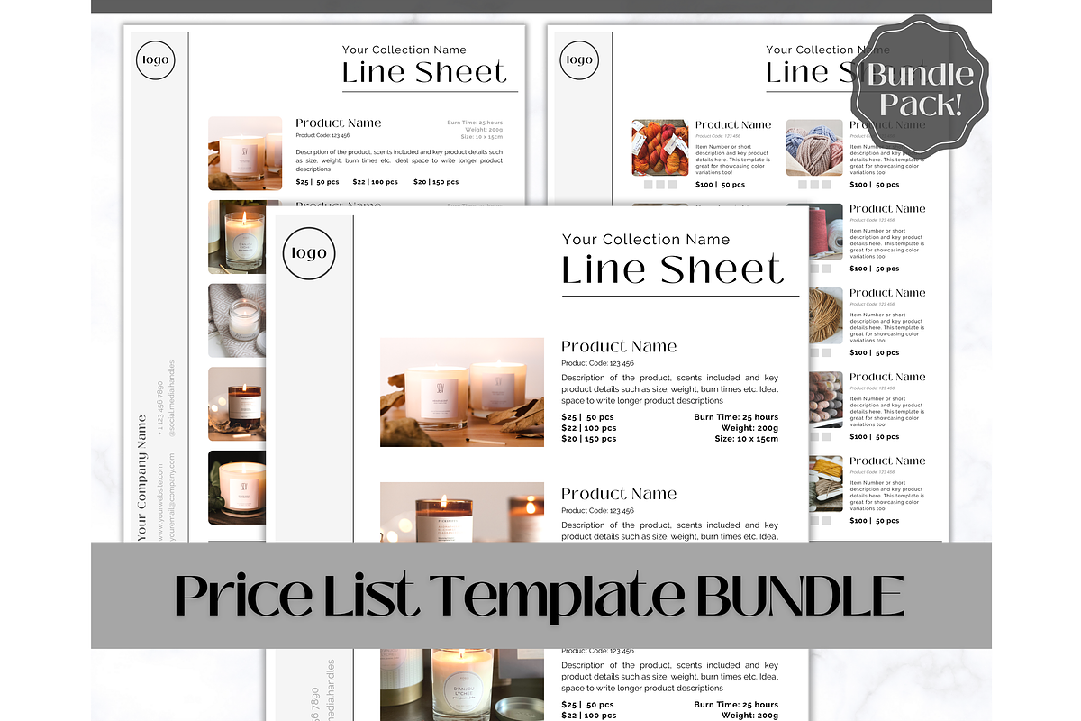 Price List Template | Line Sheet