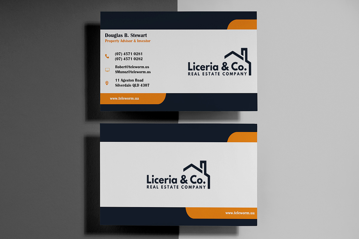 Double Business Card PSD Template