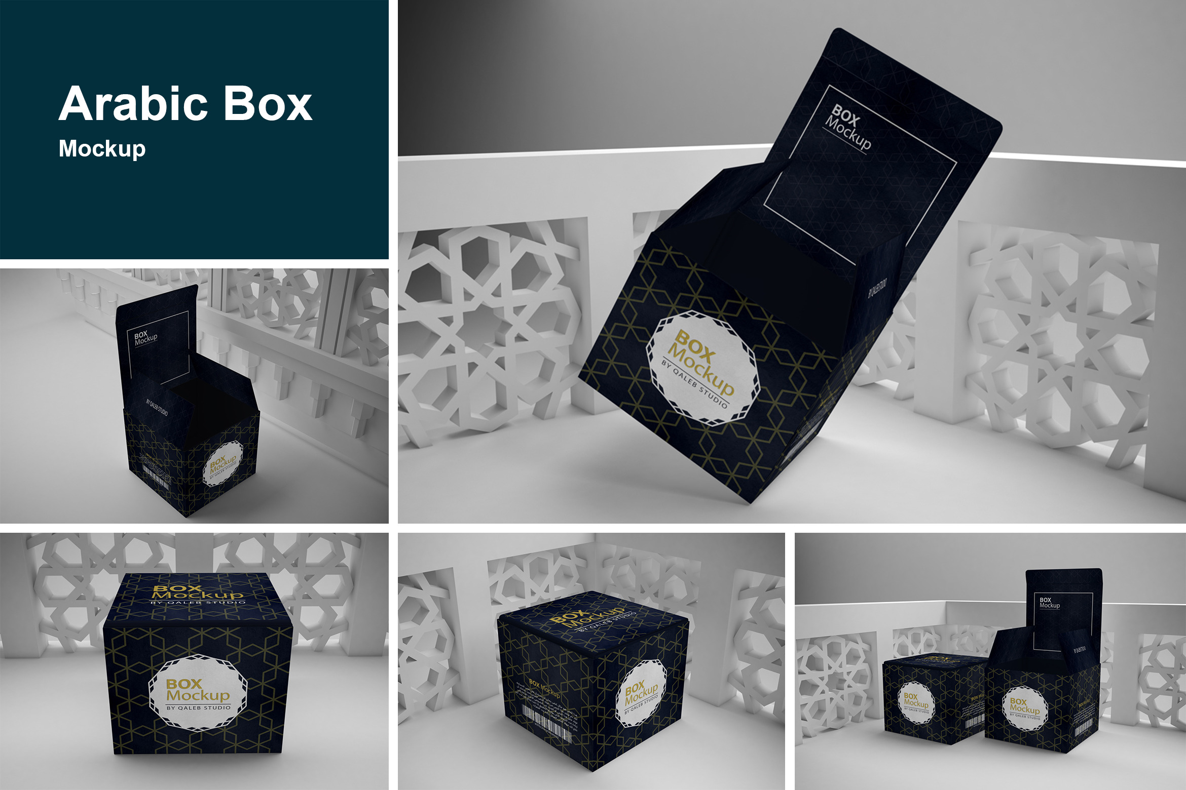 Arabic Box Mockup, a Print Template by Qaleb Studio