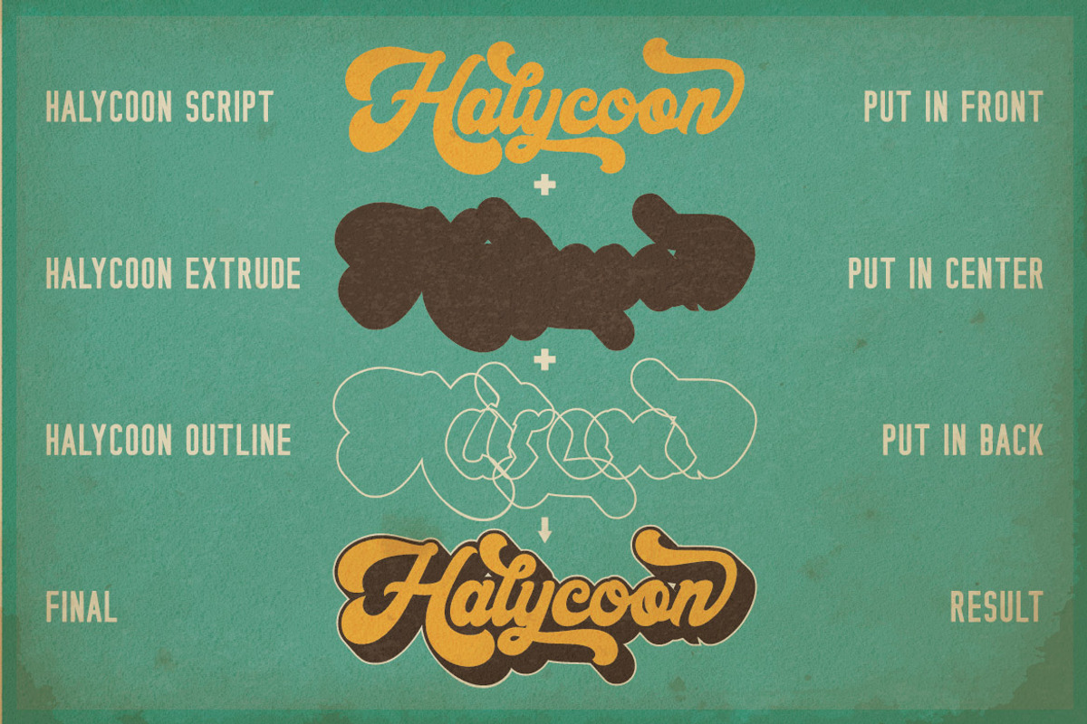 Halycoon | Retro Bold Script, a Script Font by Almeera Std