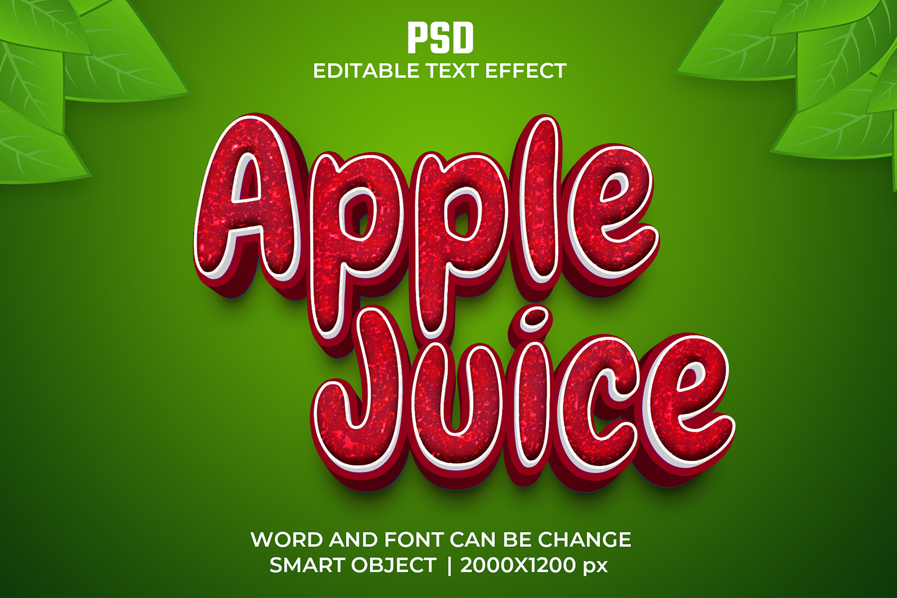 Apple juice Editable Psd Text Effect | Layer Styles ~ Creative Market