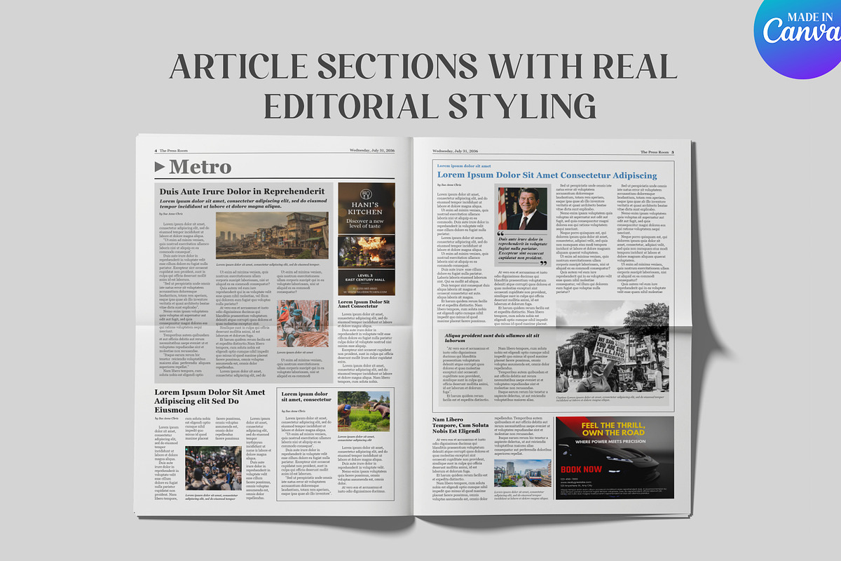 Tabloid-Style Newspaper Template