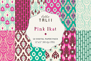 Pink Ikat Digital Paper | Graphic Patterns ~ Creative Market