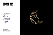 Luxury Moon Woman Logo