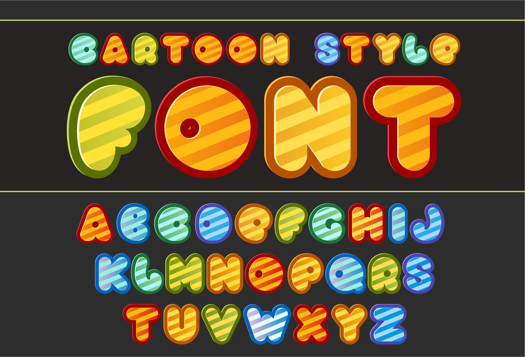 Colorful cartoon font., a Decorative Illustration by Fractal fonts ...