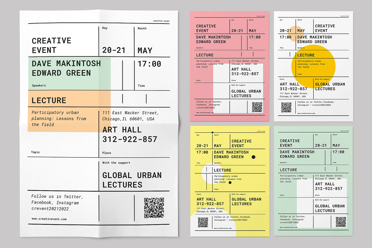Design Conference Event Poster, a Flyer Template by EDT.Graphics