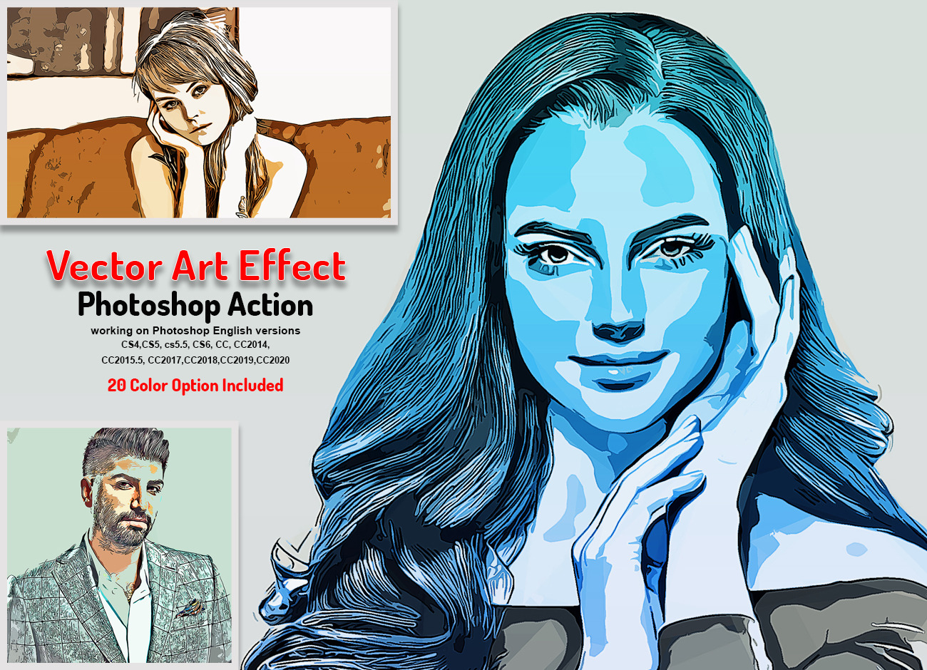 Vector Art Effect Photoshop Action, an Action Add-On by Studio Retouch
