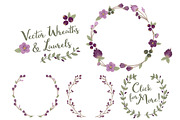 Plum Vector Flower Wreaths | Illustrations ~ Creative Market