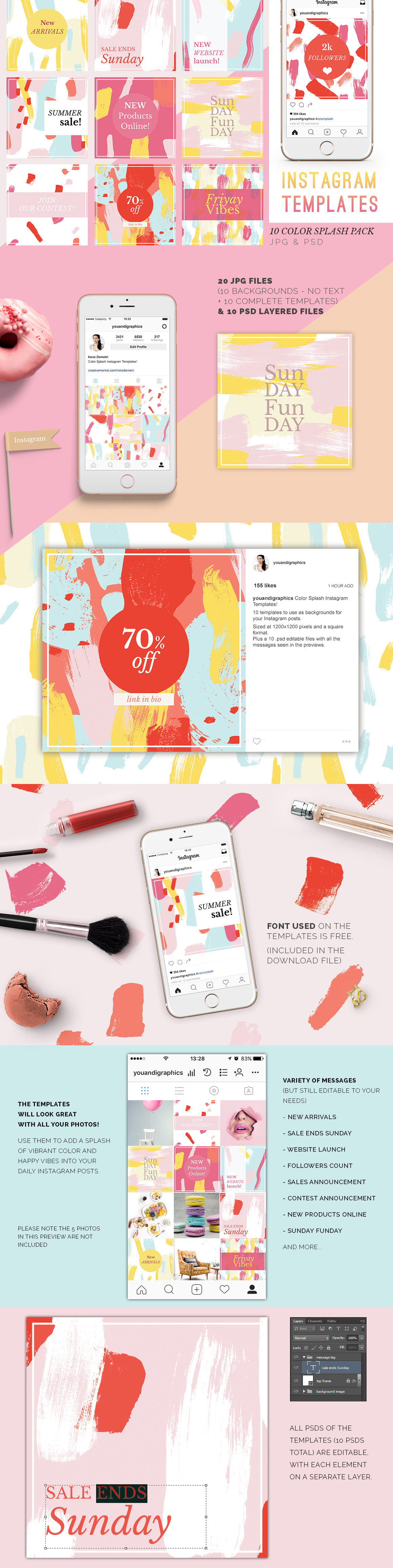 Instagram Color Splash Templates, a Social Media Template by ...