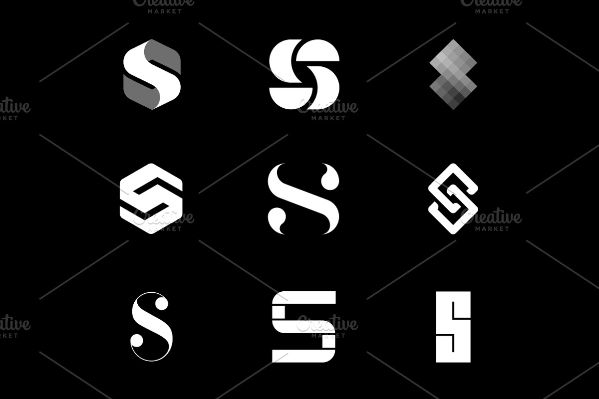 9 S Letter Logos - Vector & Mock-Up